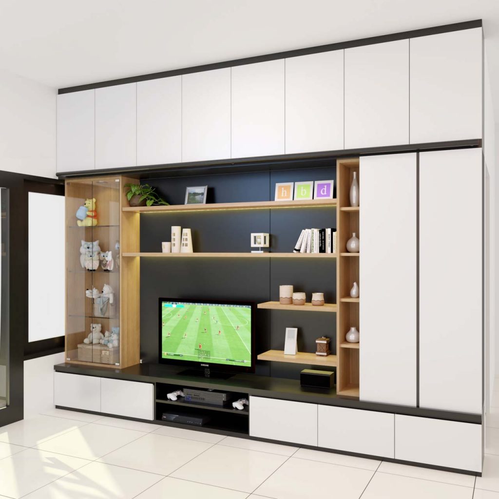 Backdrop TV + Lemari - Jasa Interior dan Furniture